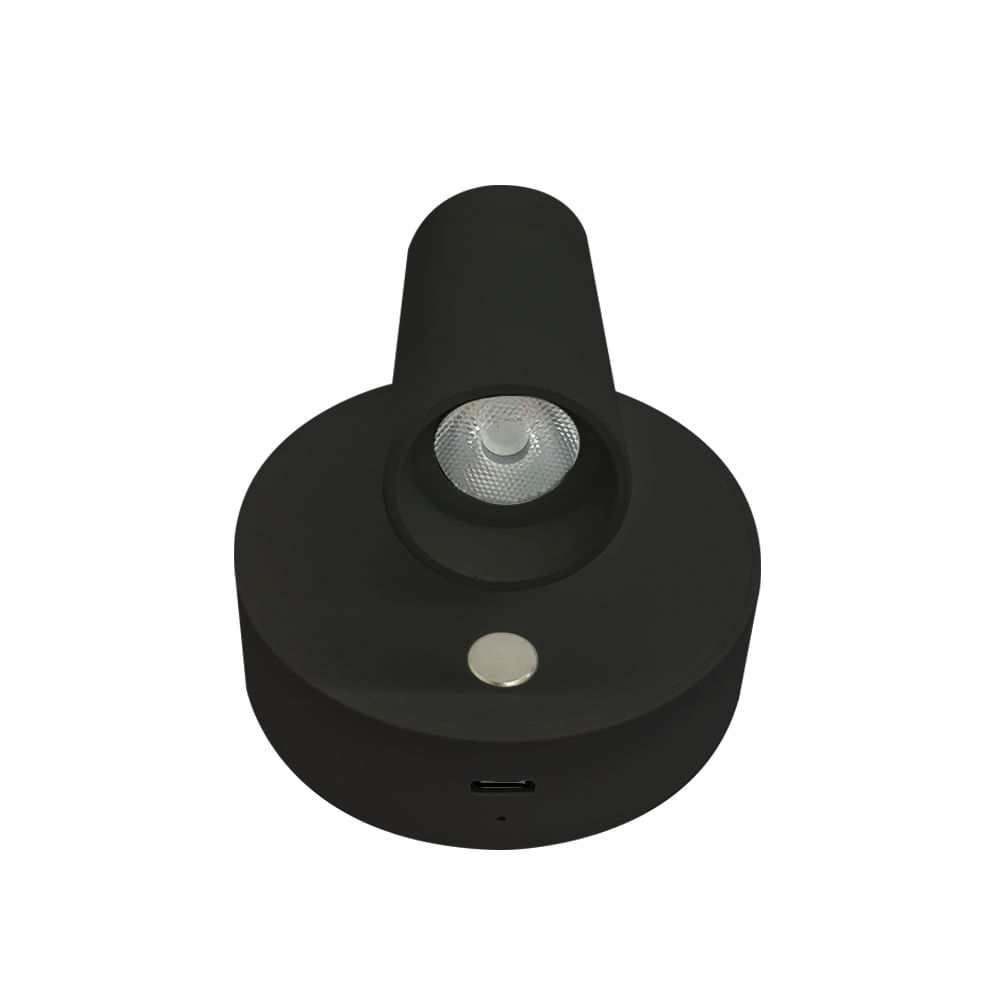 Foco LED Spot Recargable CCT Negro - ByP