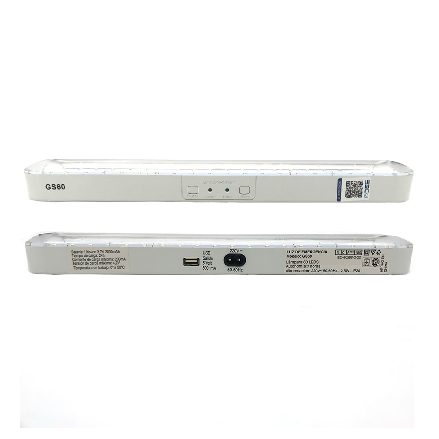 Luz de Emergencia 60 LEDS Plus - ByP